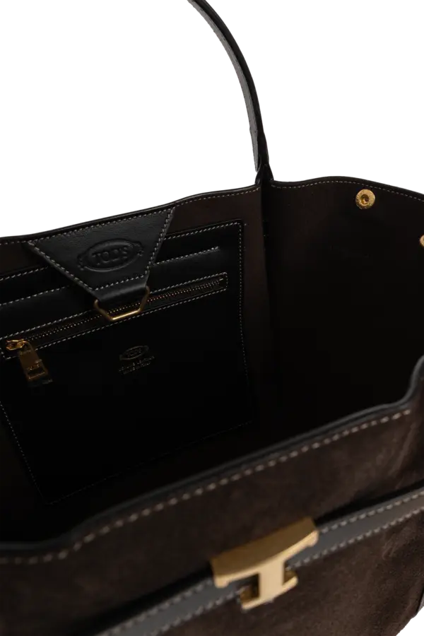 TOD'S Suede Trapeze Bag - Brown