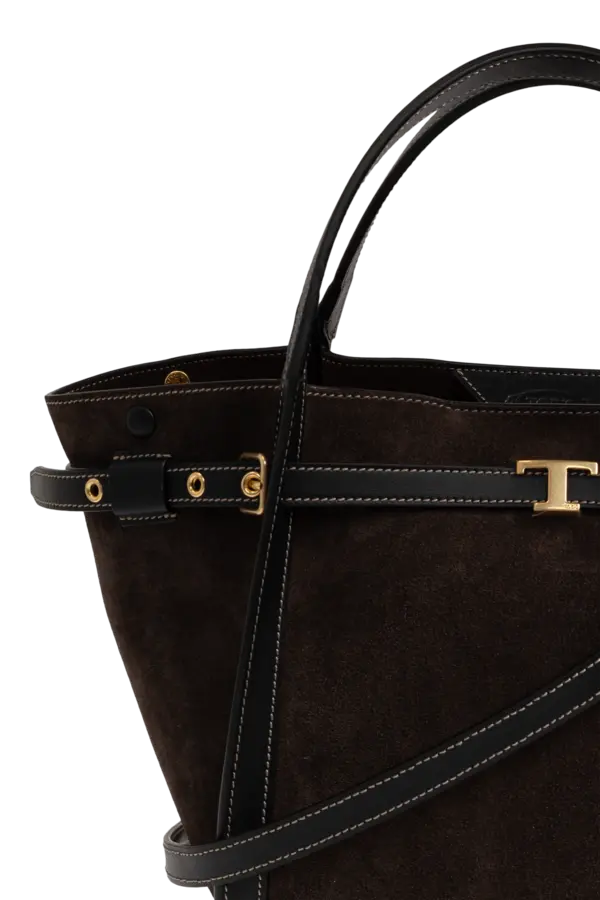 TOD'S Suede Trapeze Bag - Brown