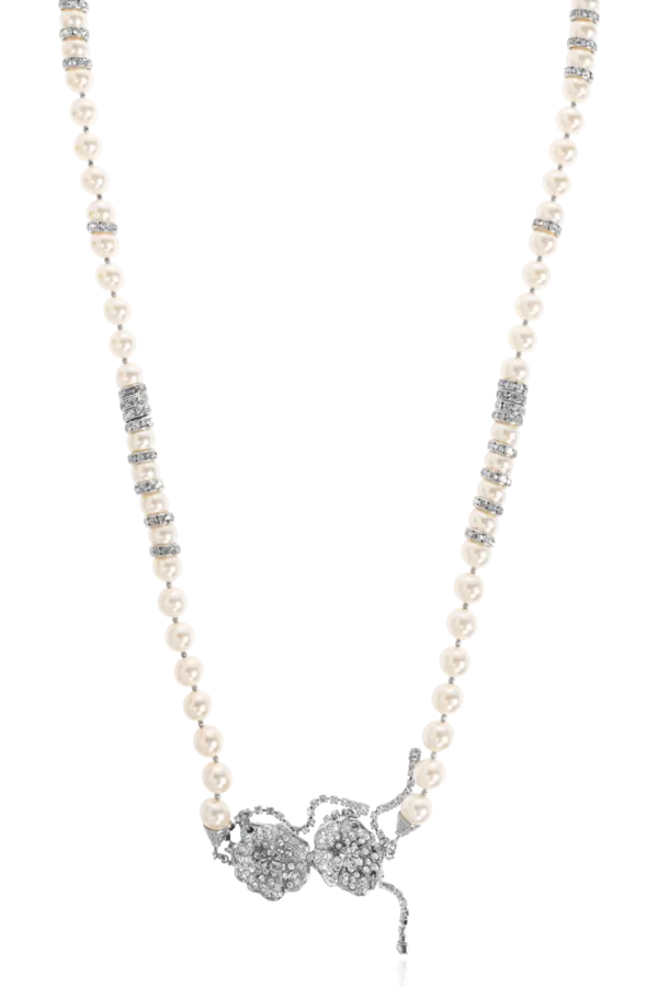 Alessandra Rich Pearl Necklace - Silver