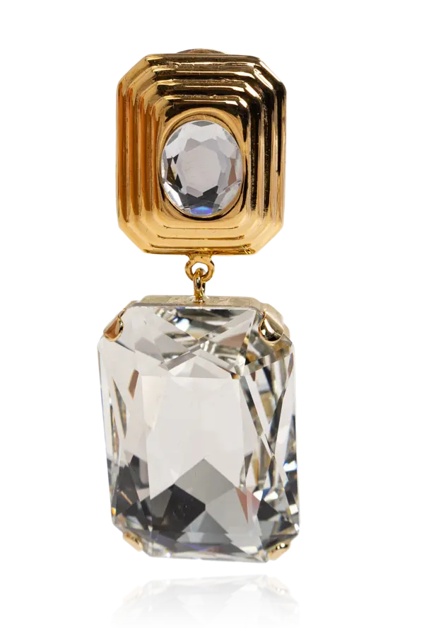 Alessandra Rich Clip-on Earrings With Crystals