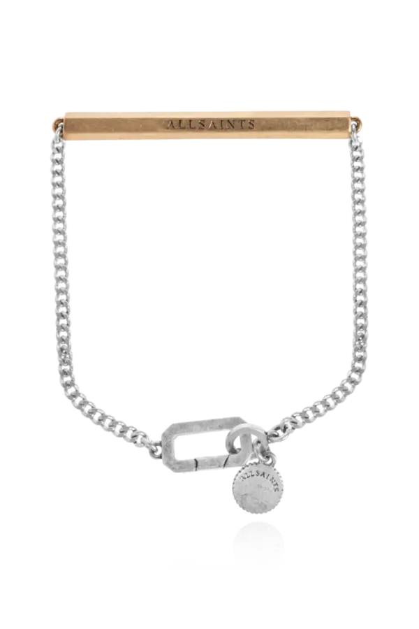 ALLSAINTS Brass And Sterling Link Bracelet With Cubic Zirconia