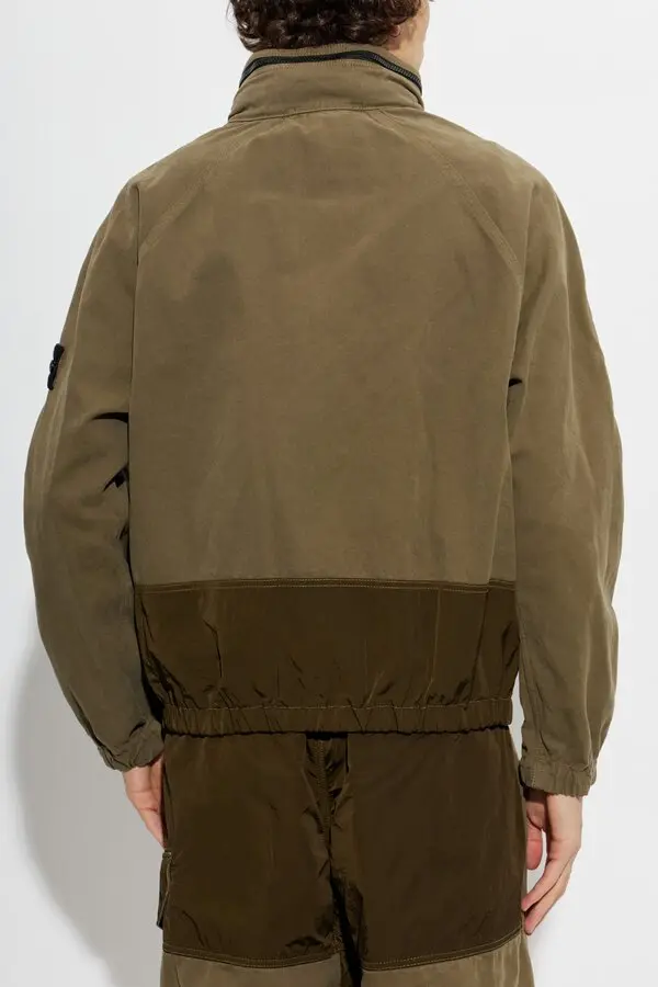 Stone Island Jacket With Concealed Hood And Contrasting Details