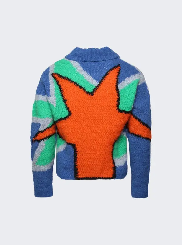 NAHMIAS Crochet Mvp Zip-up Sweater Cobalt