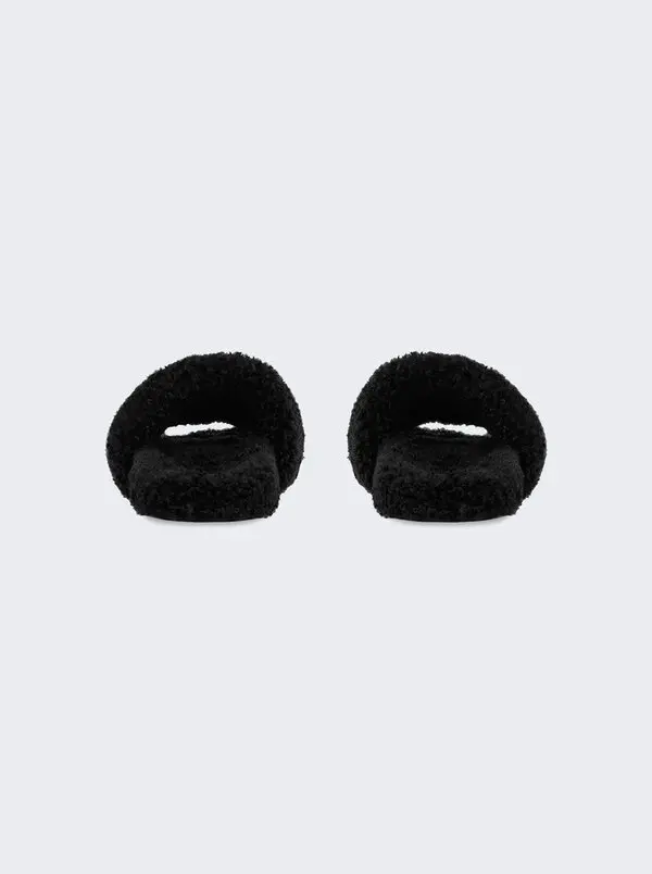 Balenciaga Furry Slide Sandal - Black