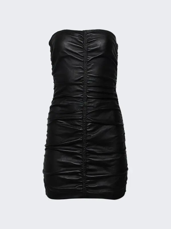 Alexander Wang Ruched Mini Leather Tube Dress