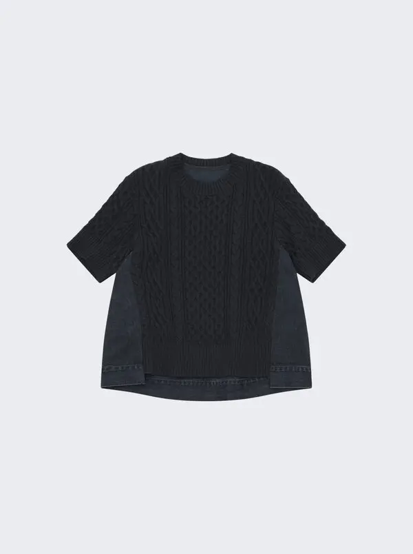 Sacai Denim X Cotton Knit Pullover