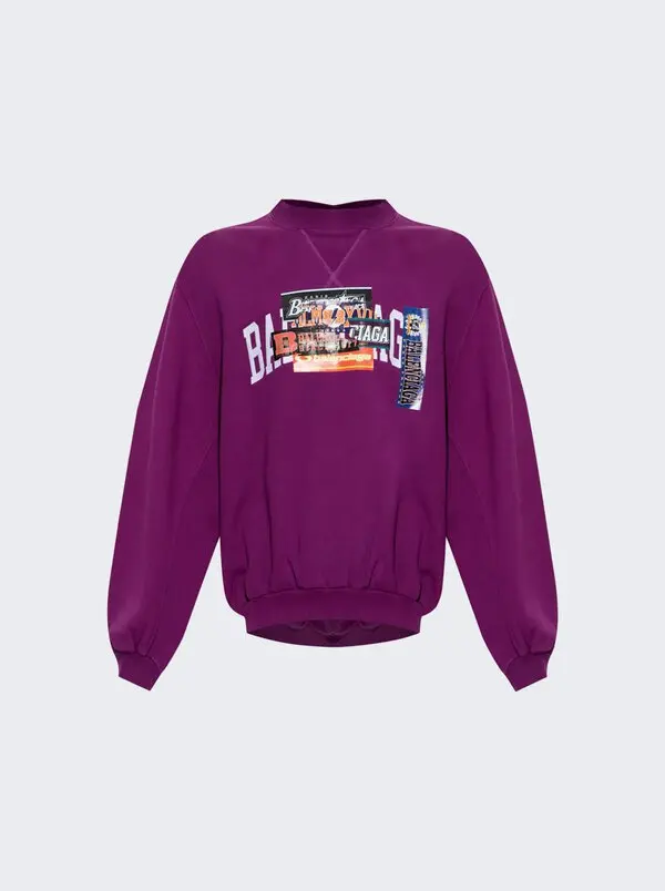 Balenciaga Round Fit Crewneck Violet