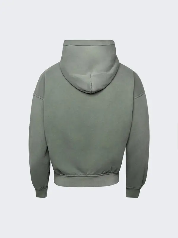 Rhude Chenille Patch Logo Hoodie Washed Olive And Black