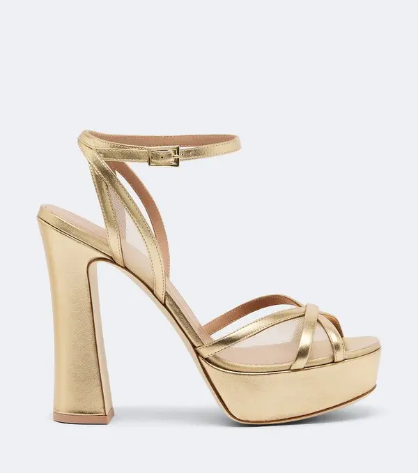 MALONE SOULIERS Sylvie Leather And Mesh Platform Sandals