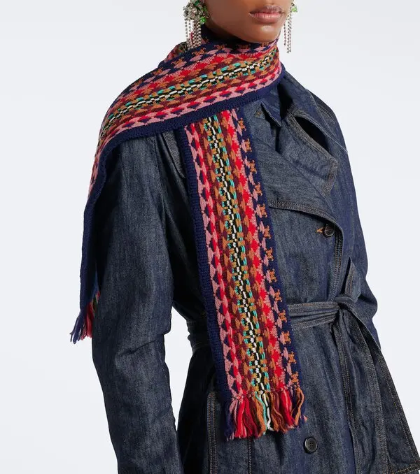 Dries Van Noten Wool Jacquard Scarf