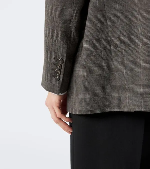 Simone Rocha Checked Embellished Wool Blazer