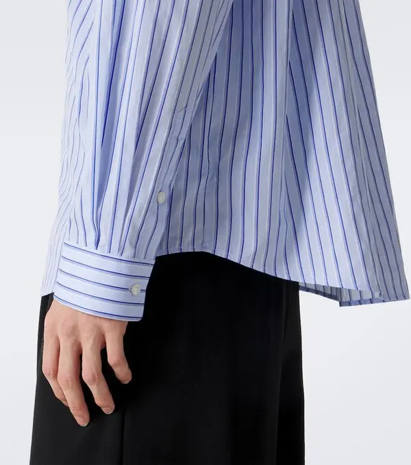 Simone Rocha Embellished Striped Cotton Poplin Shirt