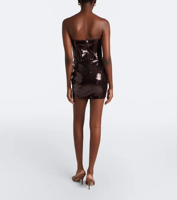 THE NEW ARRIVALS ILKYAZ OZEL Sequined Draped Corset Dress