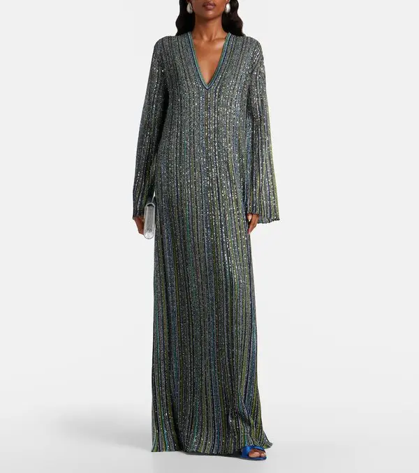 Missoni Striped Lamé Gown