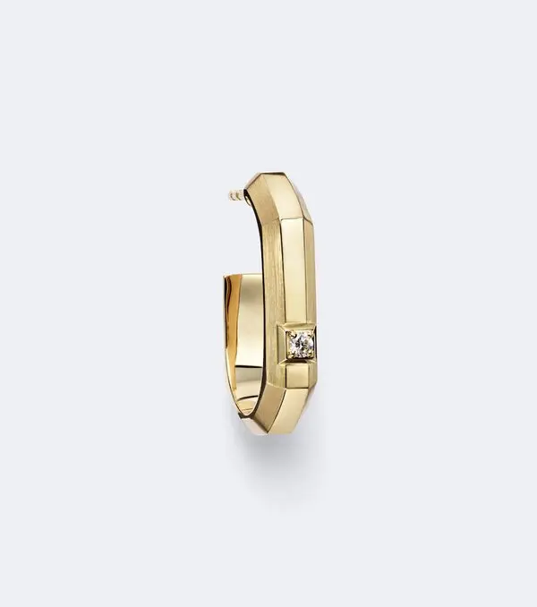 Messika Moderniste Small 18kt Single Hoop Earring With Diamond - Gold