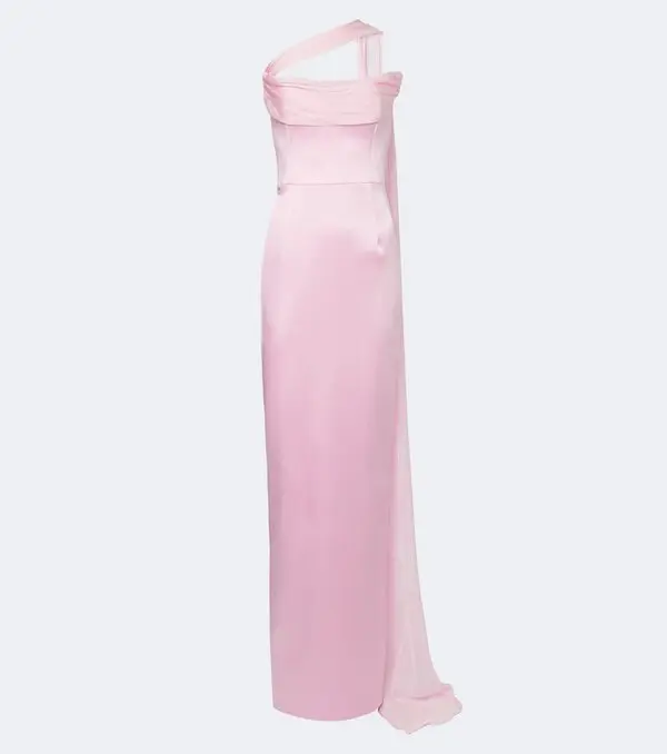 THE NEW ARRIVALS ILKYAZ OZEL Julietta Scarf-detail Satin Gown - Pink