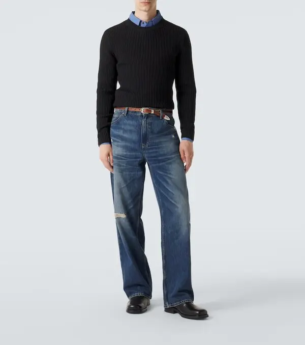 Our Legacy Compact Ribbed-knit Wool Sweater