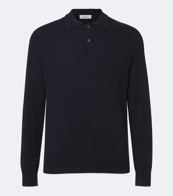 Arch4 Mr Swansea Cashmere Polo Sweater - Blue