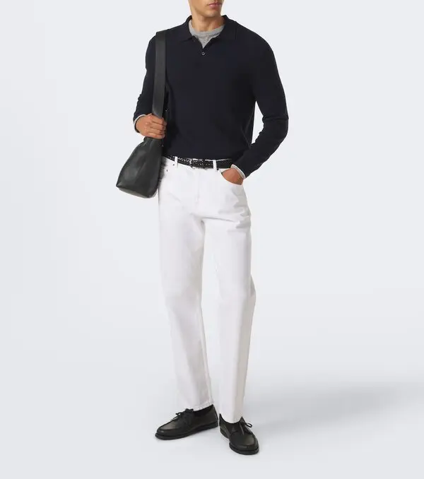 Arch4 Mr Swansea Cashmere Polo Sweater - Blue