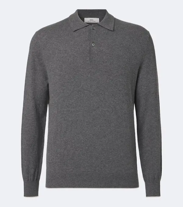 Arch4 Mr Swansea Cashmere Polo Sweater - Grey
