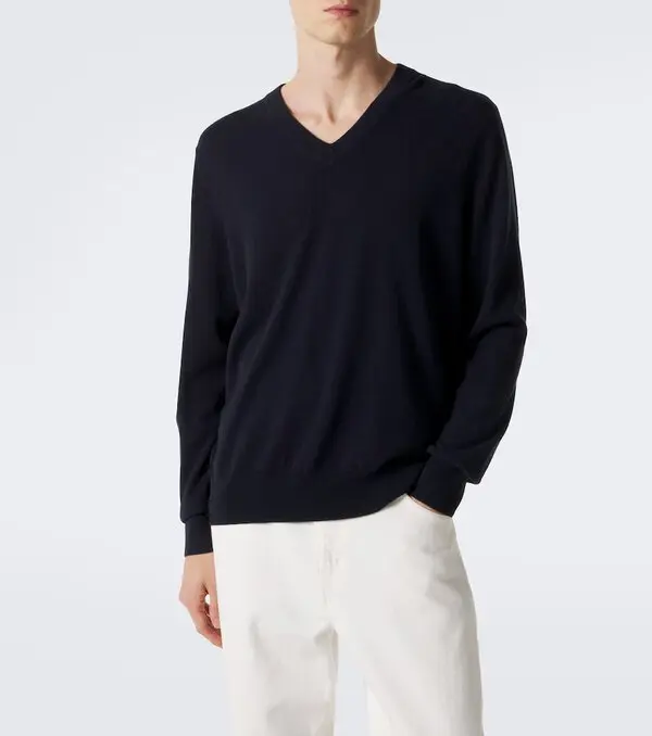 Arch4 Mr Harrison Cashmere V-neck Sweater - Blue
