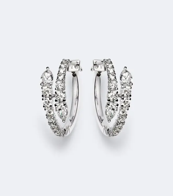 BUCHERER FINE JEWELLERY Diamond Twist 18kt White Gold Earrings With Diamonds - Silver