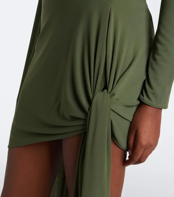THE NEW ARRIVALS ILKYAZ OZEL Draped Gathered Mini Dress - Green