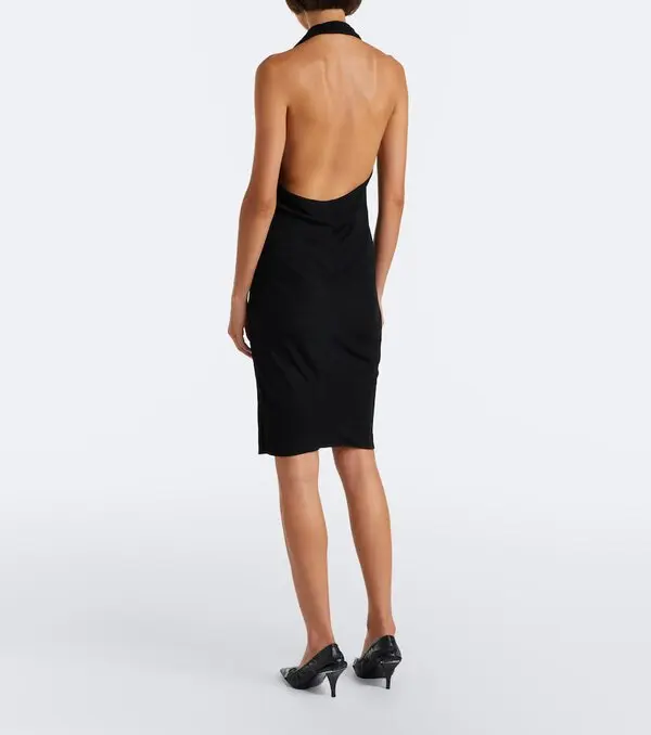 Gucci Draped Halterneck Crêpe Jersey Minidress