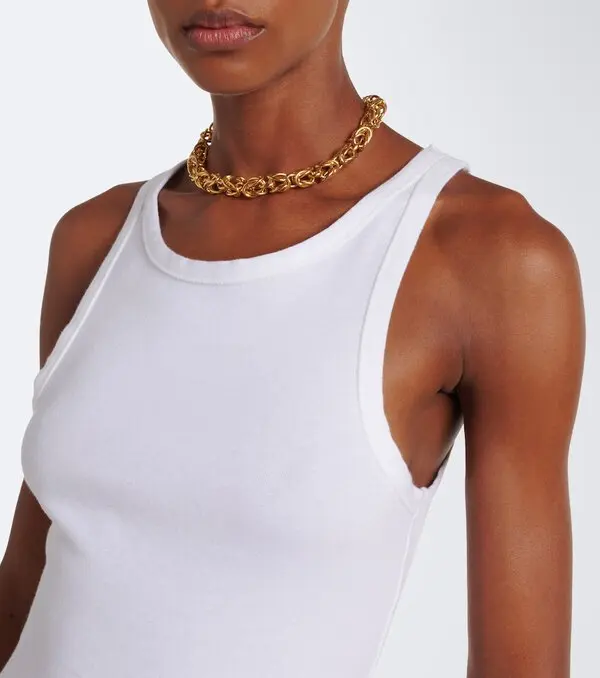 NILI LOTAN Jennifer Ribbed-knit Cotton Tank Top