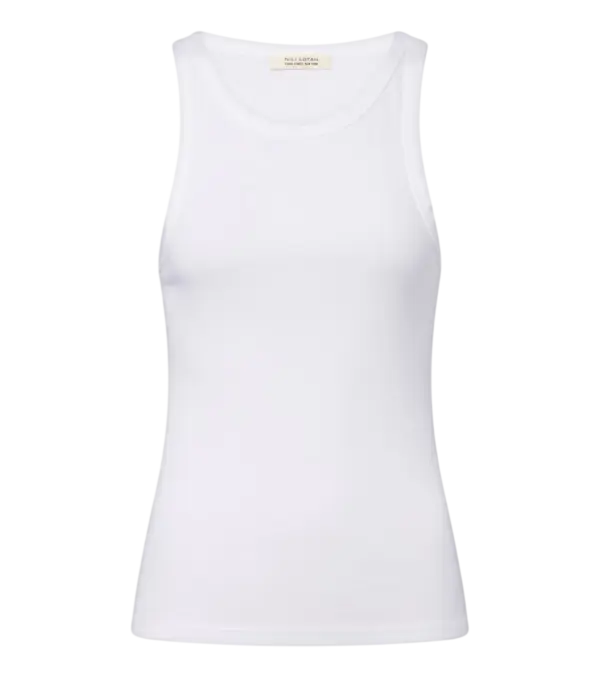 NILI LOTAN Jennifer Ribbed-knit Cotton Tank Top - White