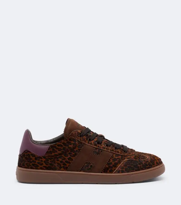 Hogan Leopard Print Calf Hair Sneakers