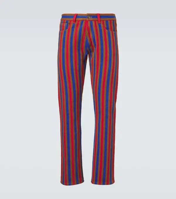Versace Striped Straight Leg Jeans