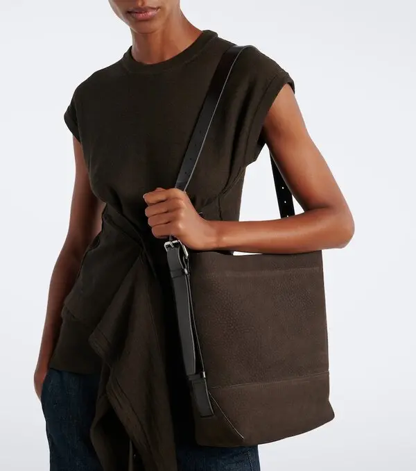 LEMAIRE Belted Medium Leather Tote Bag
