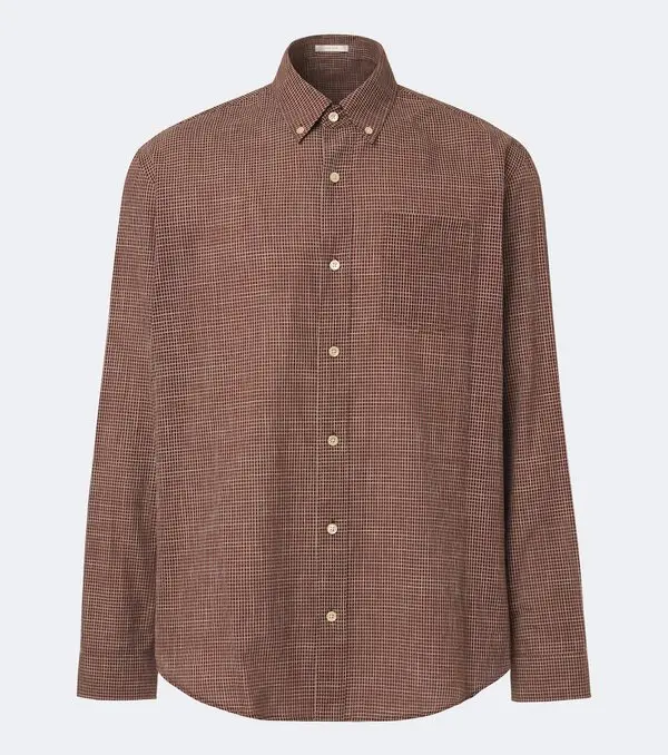 THE ROW Pompeo Checked Cotton Flannel Shirt