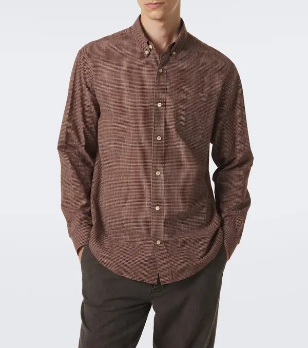 THE ROW Pompeo Checked Cotton Flannel Shirt