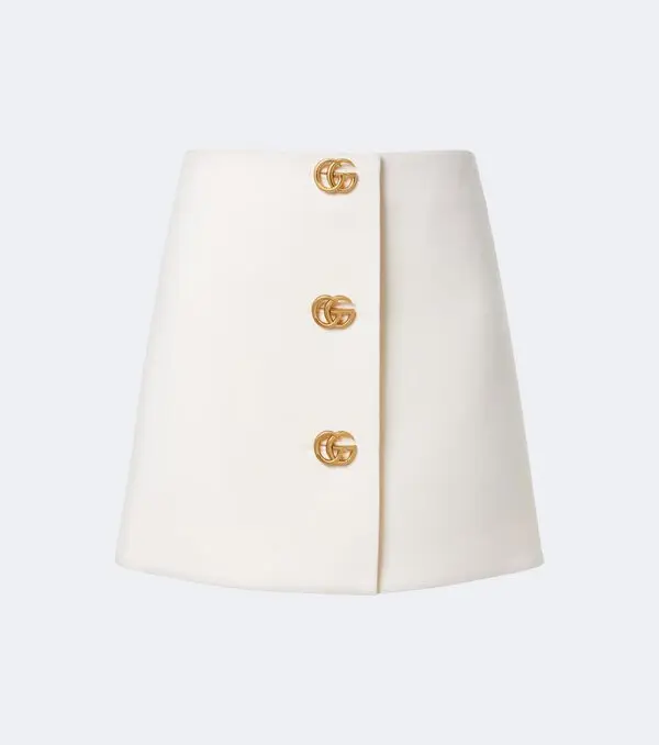 Gucci Double G Wool Crêpe Miniskirt