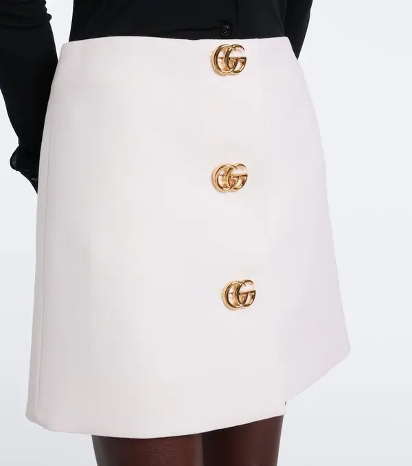 Gucci Double G Wool Crêpe Miniskirt