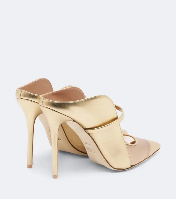 MALONE SOULIERS Maureen Leather And Mesh Mules