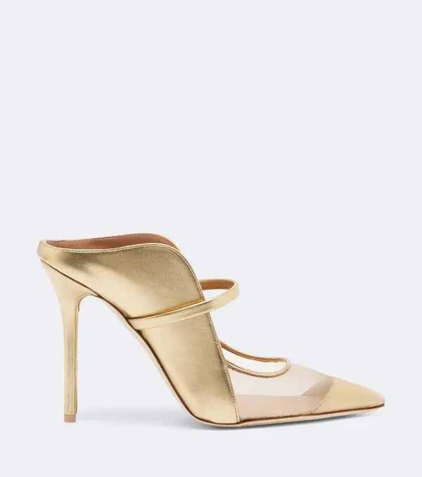MALONE SOULIERS Maureen Leather And Mesh Mules