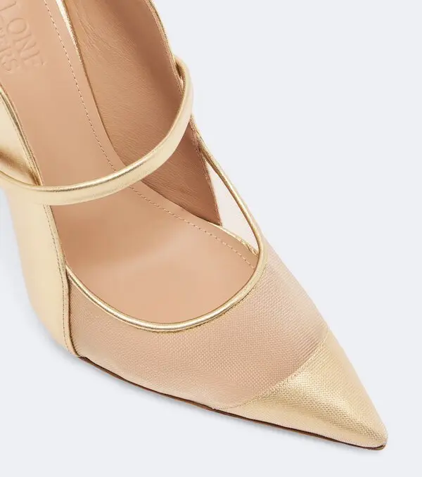 MALONE SOULIERS Maureen Leather And Mesh Mules