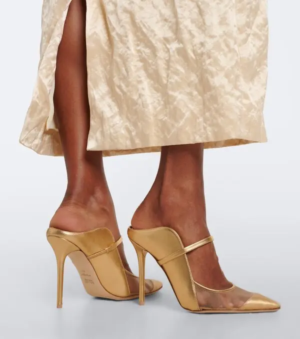 MALONE SOULIERS Maureen Leather And Mesh Mules