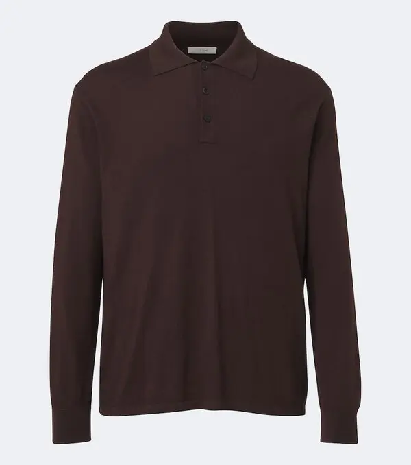 THE ROW Menville Wool Polo Sweater - Brown
