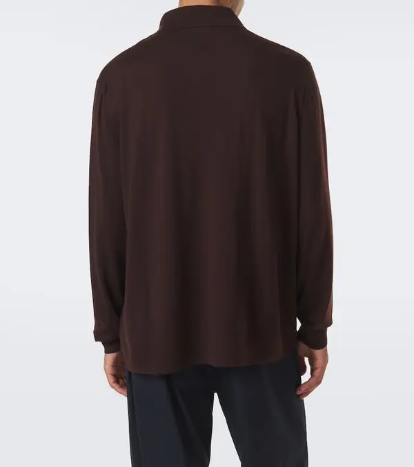 THE ROW Menville Wool Polo Sweater - Brown