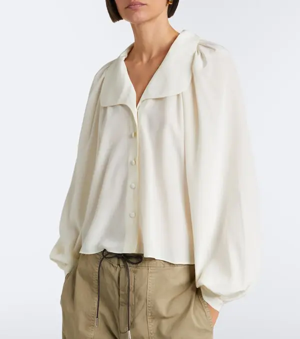 FRAME Gala Silk Georgette Blouse