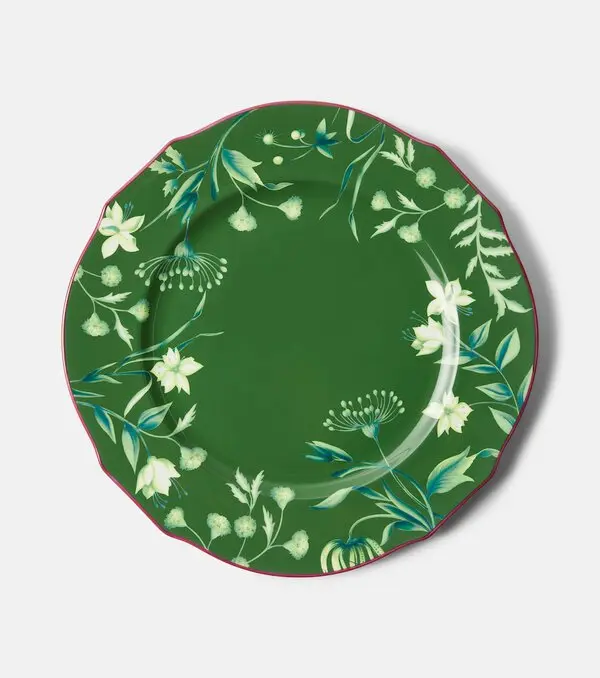 GINORI 1735 Florenza Duchessa Floral Porcelain Charger Plate - Green