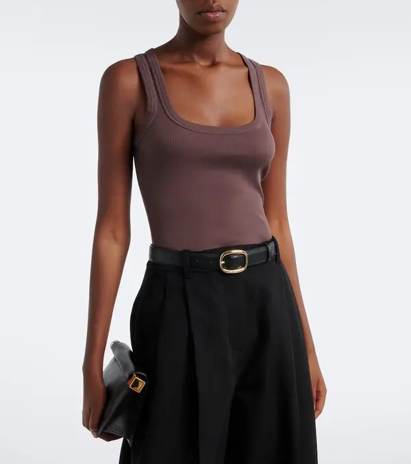 Jacquemus Grosgrain Cotton Jersey Tank Top