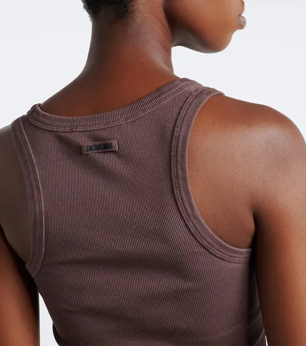 Jacquemus Grosgrain Cotton Jersey Tank Top