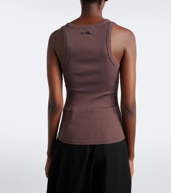 Jacquemus Grosgrain Cotton Jersey Tank Top