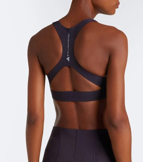 Adidas By Stella McCartney Logo Jersey Sports Bra - Purple