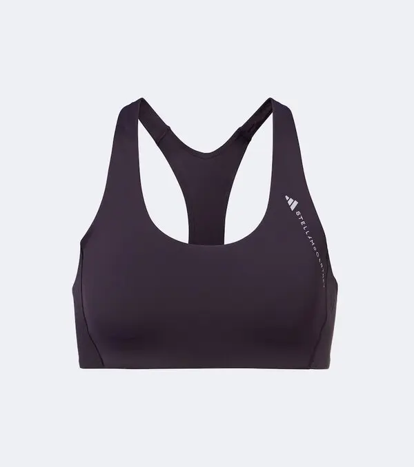 Adidas By Stella McCartney Logo Jersey Sports Bra - Purple
